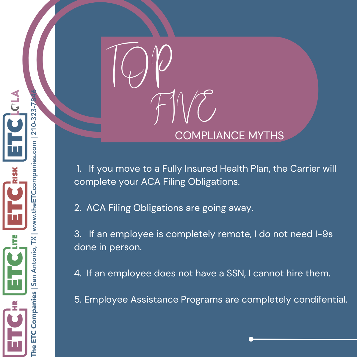 Top Five Compliance Myths You Need to Know - ETC